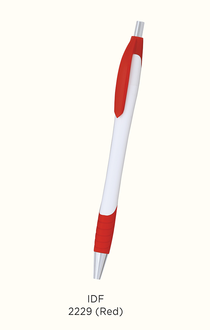 Promotional Plastic Ballpoint Pen With Rubber Grip | Merch Story