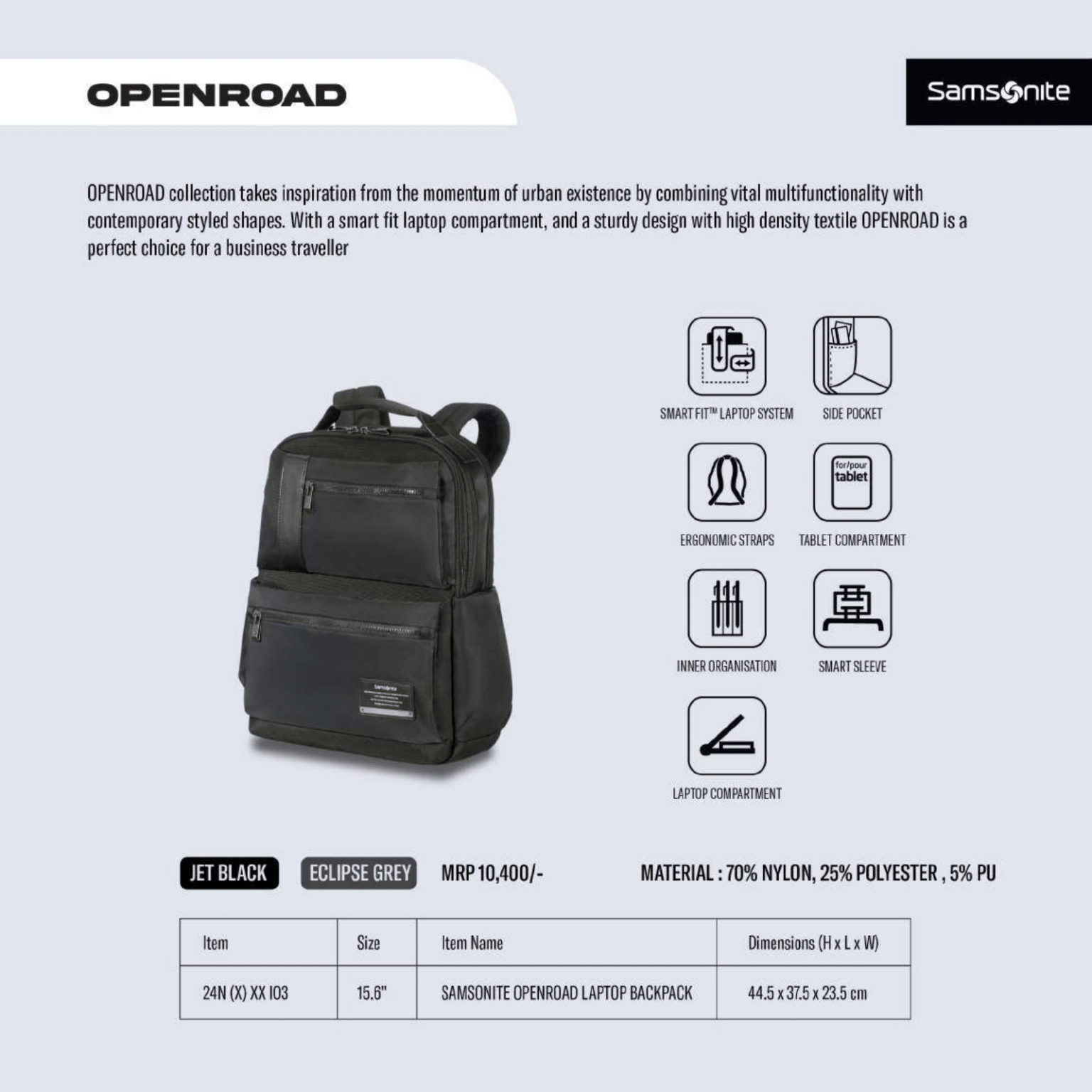Samsonite Openroad Laptop Backpack | Bags | Merch Story